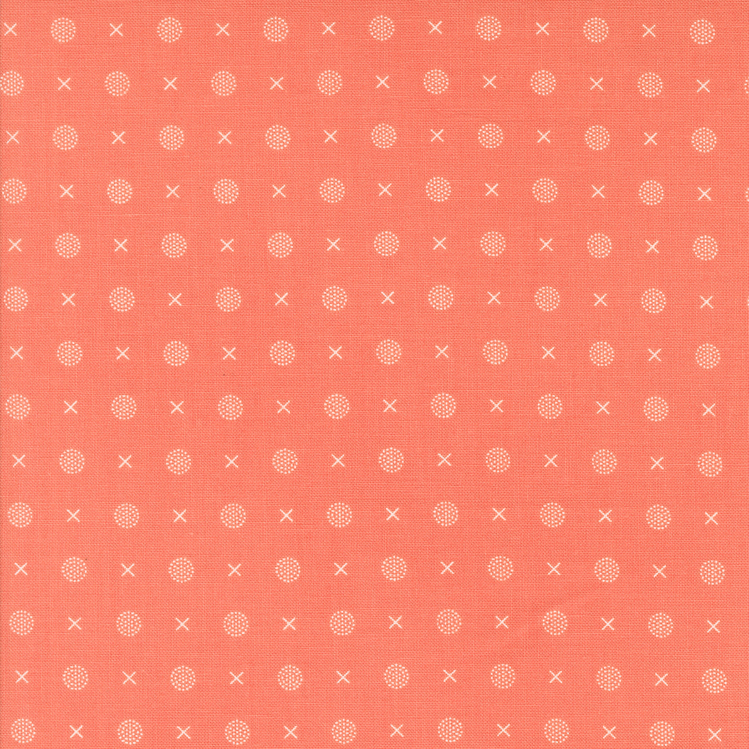 Abloom XO Dots Coral – Buffalo Flatts Quilt Company LLC